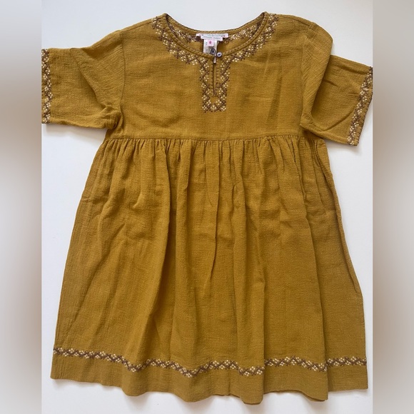 Bonpoint | Dresses | Bonpoint Brode Main Girls Mustardytan Gauzy ...